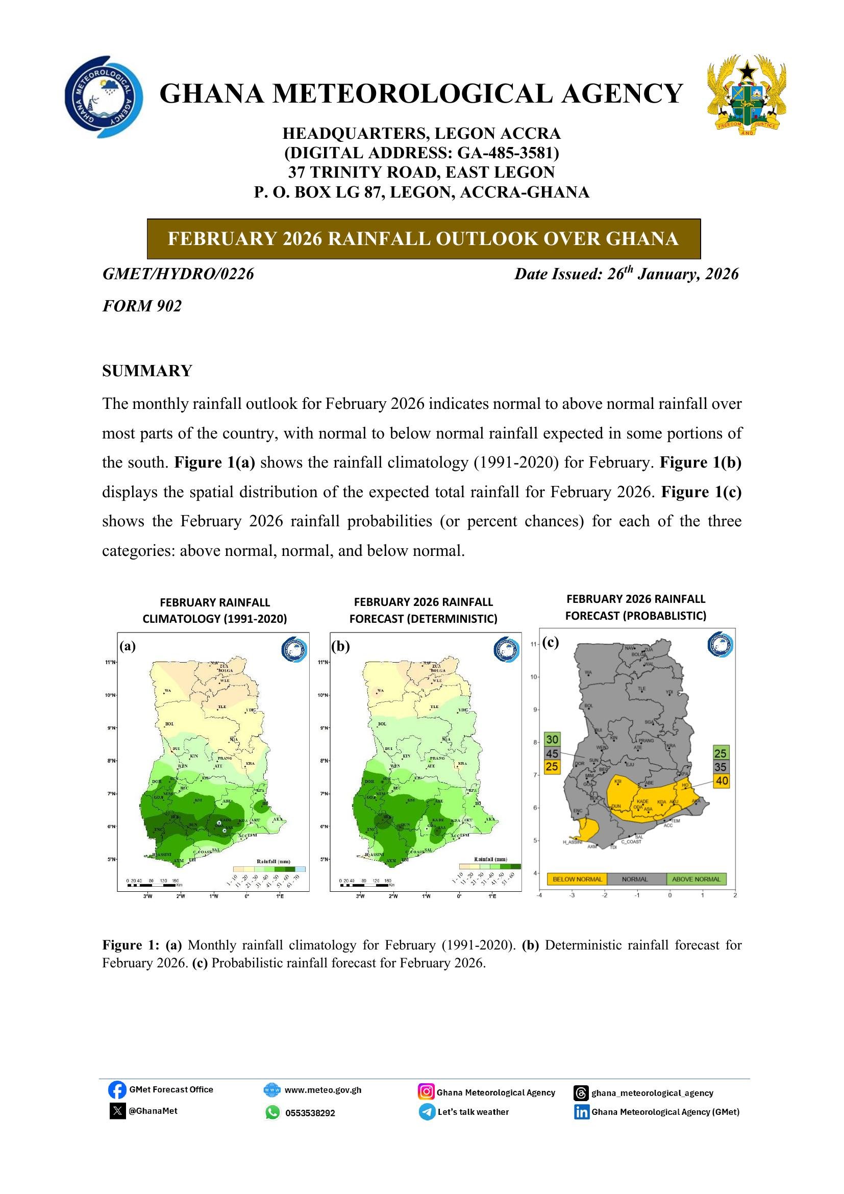 FEBRUARY 2026 RAINFALL FORECAST