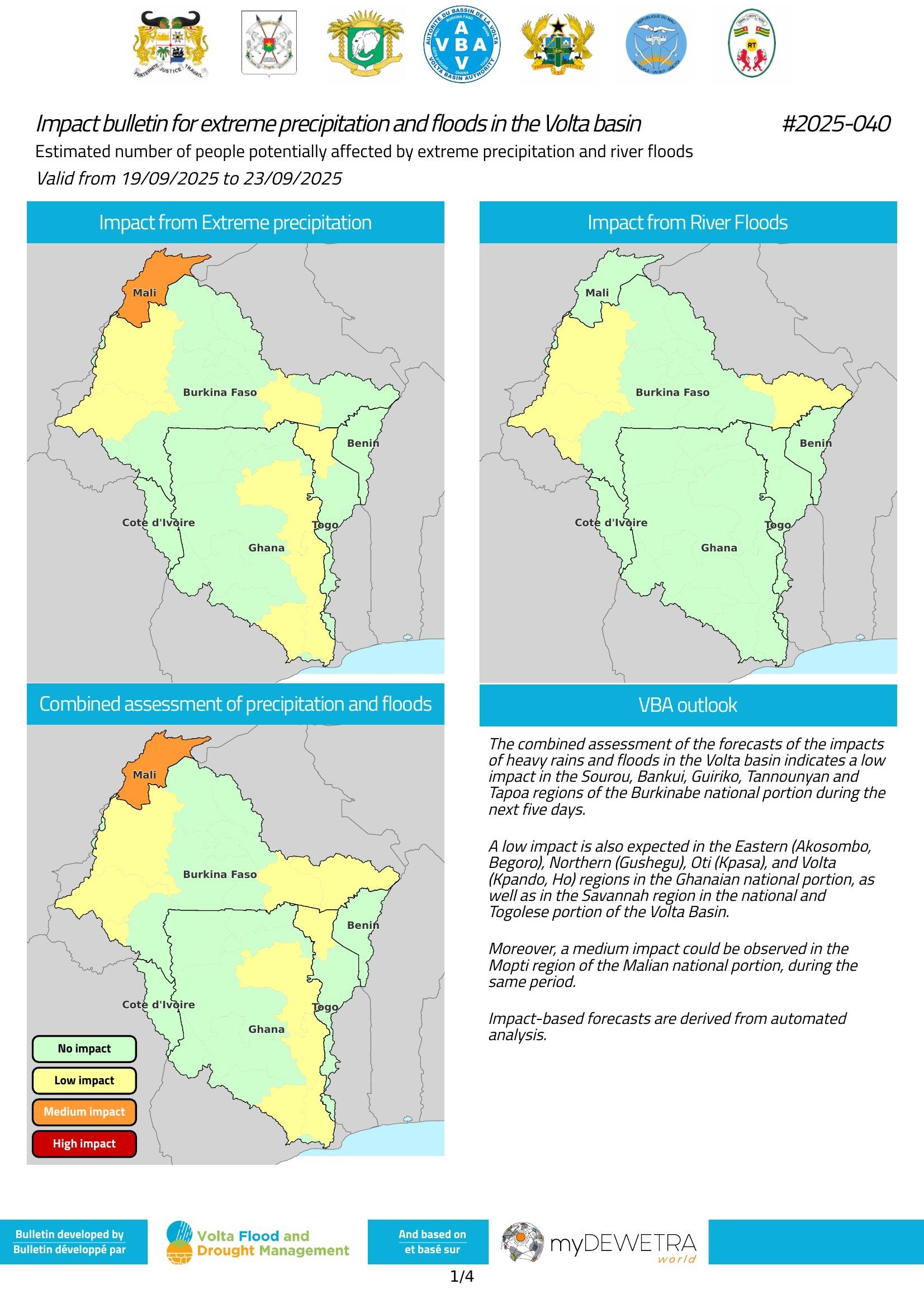 Volta Basin Flood Bulletin (19th September, 2025)